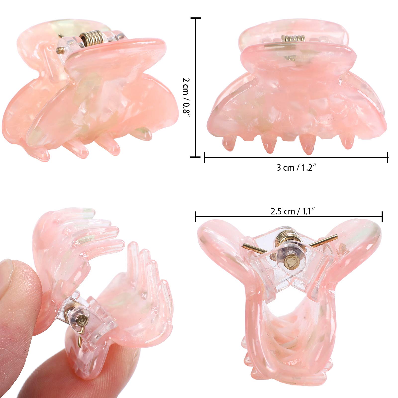 Claw Jaw Clips 12PCS Small for Thin Hair Styling Accessories Classic Clamp for Women Girls (Sequins)