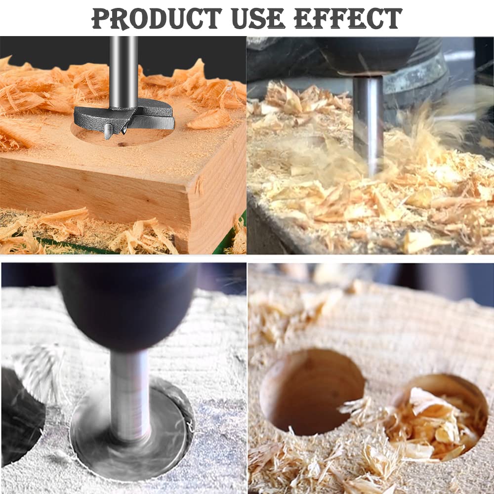 Hegebeck Forstner Drill Bit, 50mm Carbide Woodworking Hole Saw, Wood Drilling Cutter Boring Drill Bits with Hex Handle, for Wood, Plastic, Plywood, Grey