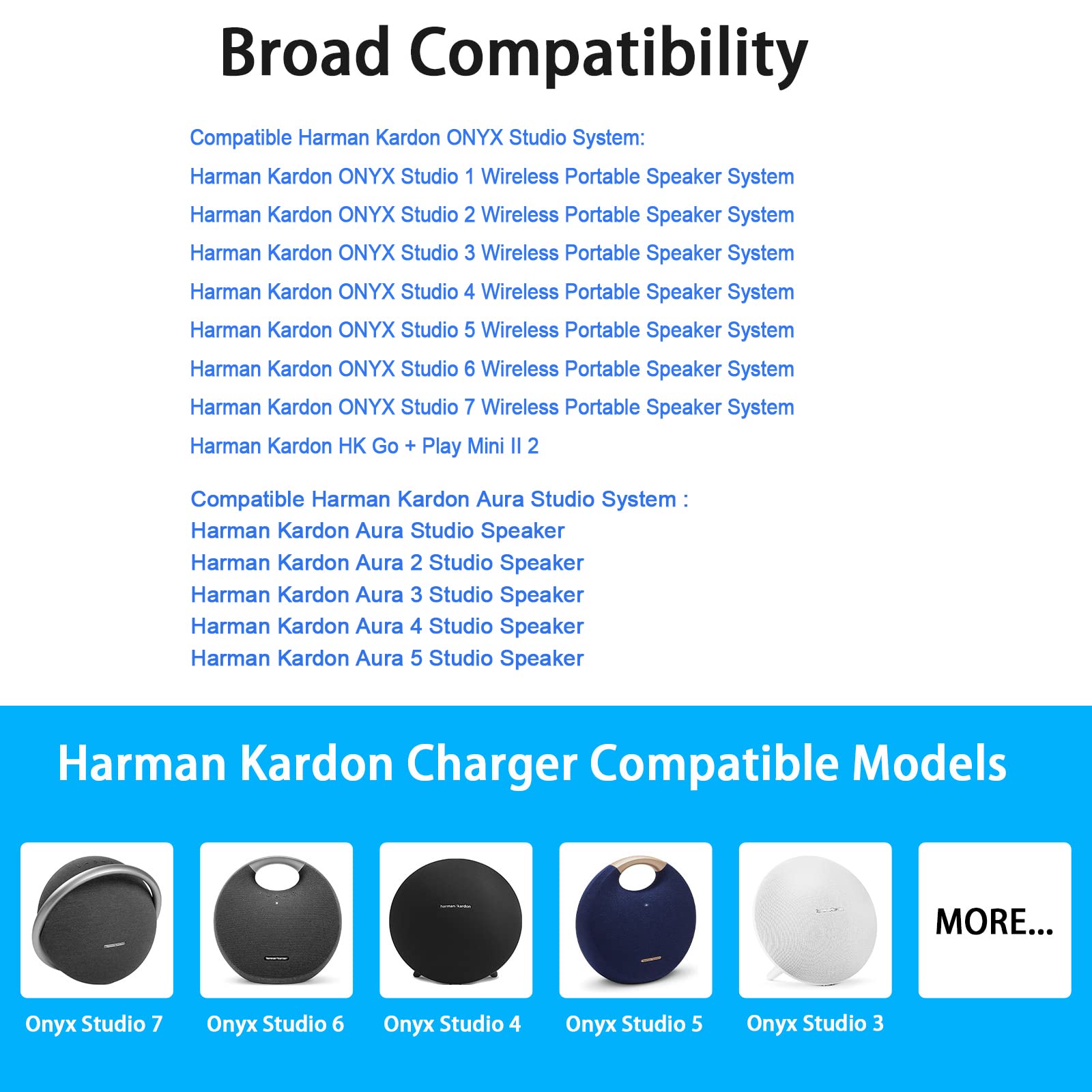19V 2A Power Supply Charger Cord for Harman Kardon HK Onyx Studio 7 6 5 4 3 2 1 Wireless Portable Bluetooth Speaker AC DC Power Supply Adapter Cable.