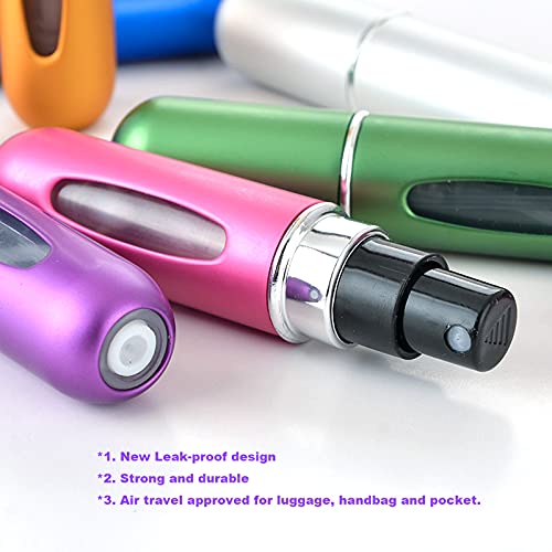 TIGERMILLION Portable 5ml Atomizer Bottle, Mini refillable perfume Spray, Scent Pump Case, perfume atomizer Refillable Travel Pack of 4pcs