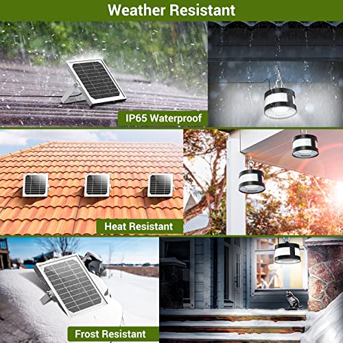 160 LED Solar Lights Outdoor Waterproof,LOFTEK Solar Pendant Lights with Remote Hanging Hook & 16.4ft Cable, Dusk to Dawn Solar Powered Security Flood Lights for Indoor Shed Patio Garage Yard