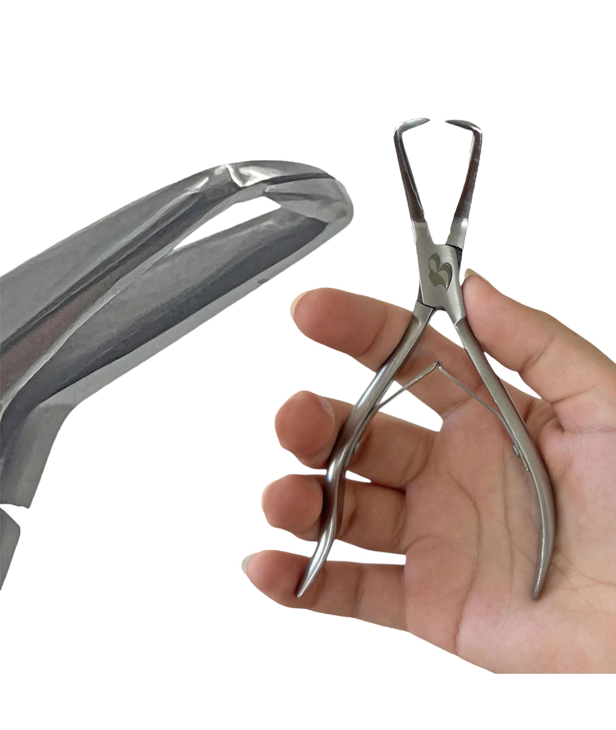 MIRACLE Hair Extension Pliers – Stainless Steel Hair Extensions Micro beads Remover & Opener Tool 5.5 Inch (Curved)