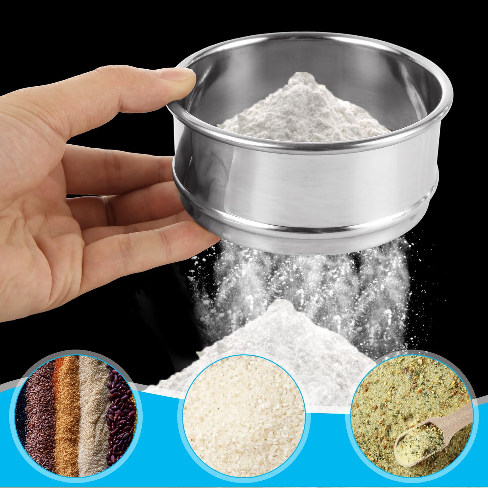 2 PCS Lab Sieves 304 Stainless Steel Test Sieves 100 Mesh 0.154mm + 10 Mesh 2mm Aperture Lab Standard Test Sieve φ10cm/4”Dia Economy Test Sieve for Industrial Laboratory