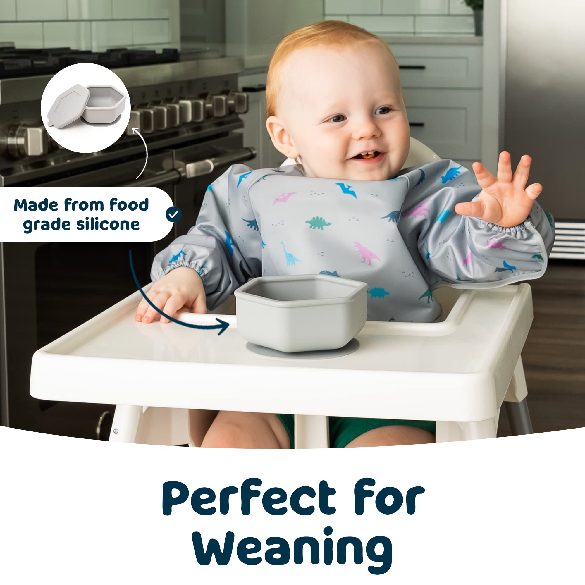 Tiny Twinkle Grey Silicone Bowl, 1 EA