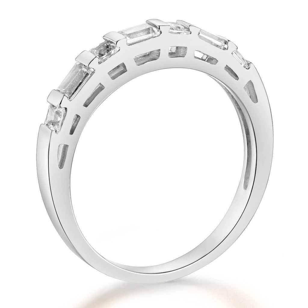 14k White Gold SOLID Wedding Band - Size 6.5