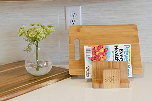 Cutting Board Organizer Natural Bamboo Kitchen Pantry Rack Cabinet Organizer for Cutting Board, Dish, Bakeware, Plate, Pot Lid, Cook Books, Book Stand Holder by: Kozy Kitchen