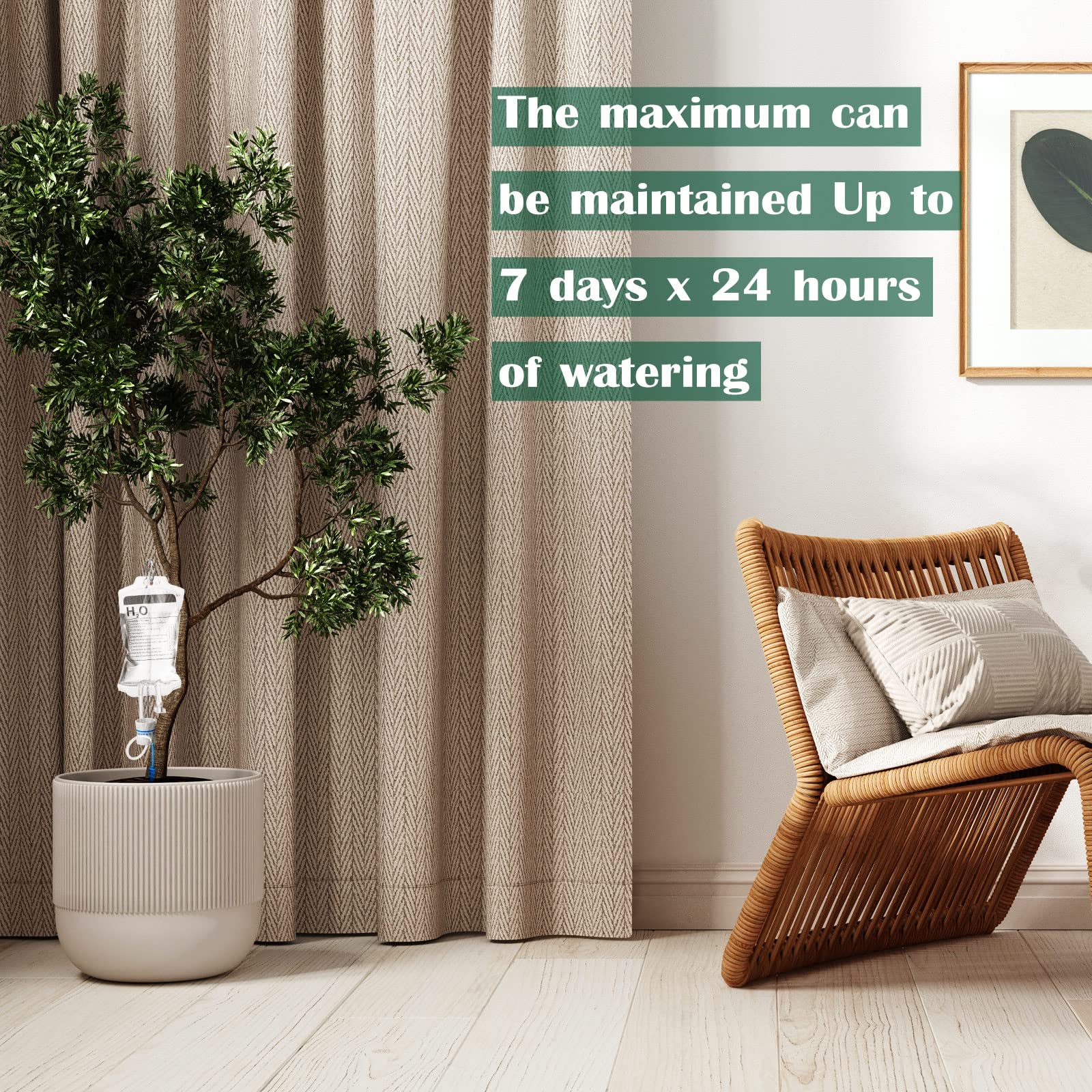 2 Set Plant Water Bag Automatic Plant Watering System 350ml Irrigation Drip Bag with Metal Support Rod and Regulating Valve Self Watering Devices for Indoor Outdoor Plants Flowers