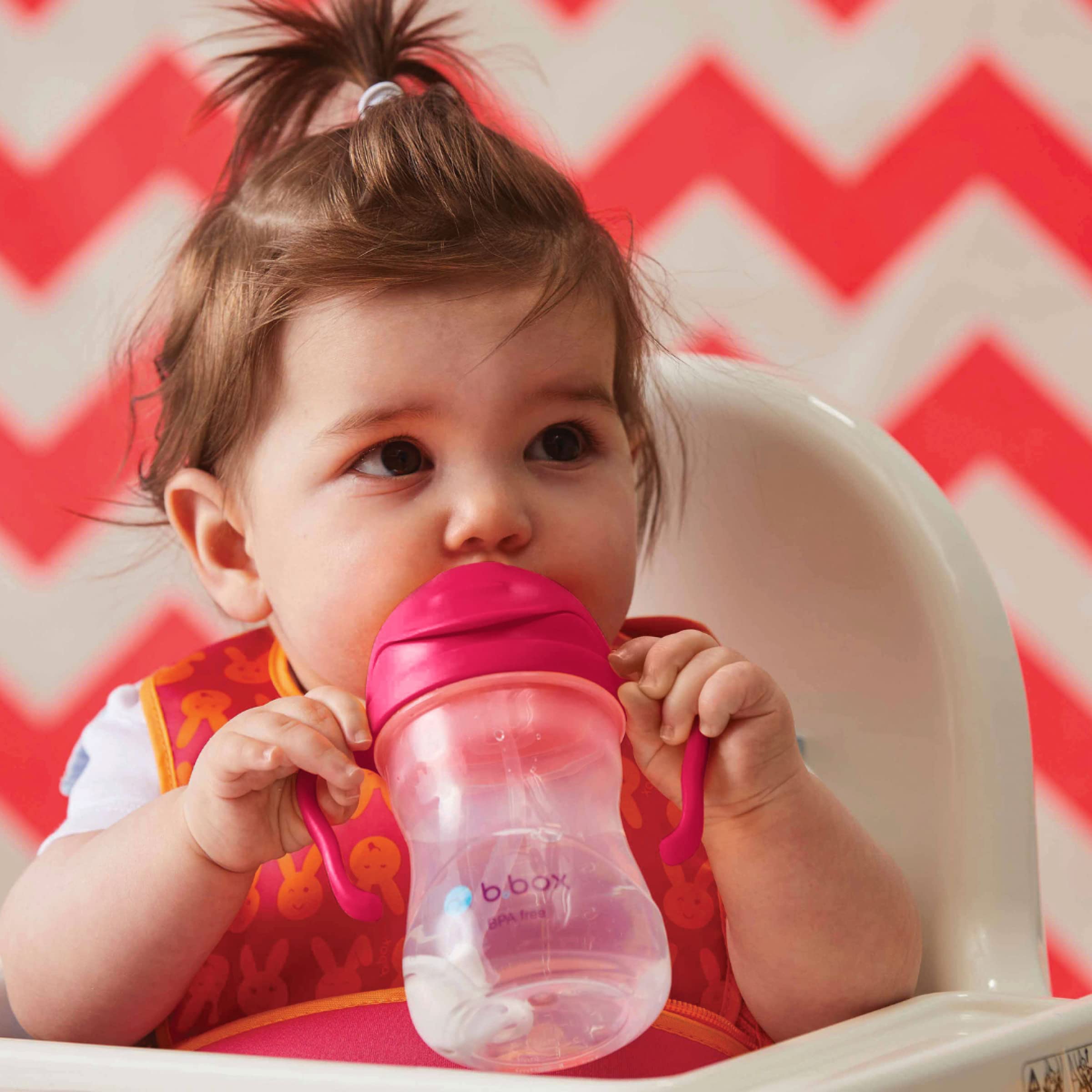 b.box Bottle to Cup Transition Pack - Includes 4 Lids (Nipple, Spout, Straw, Training Cup Lid), BPA-Free, Dishwasher-Safe, Ages 4+ Months (Lemon, 8oz)