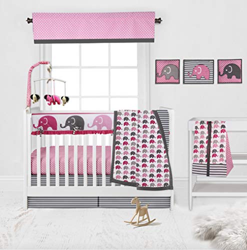 Bacati - Elephants Pink/Grey Elephants Mini Changing Pad Cover