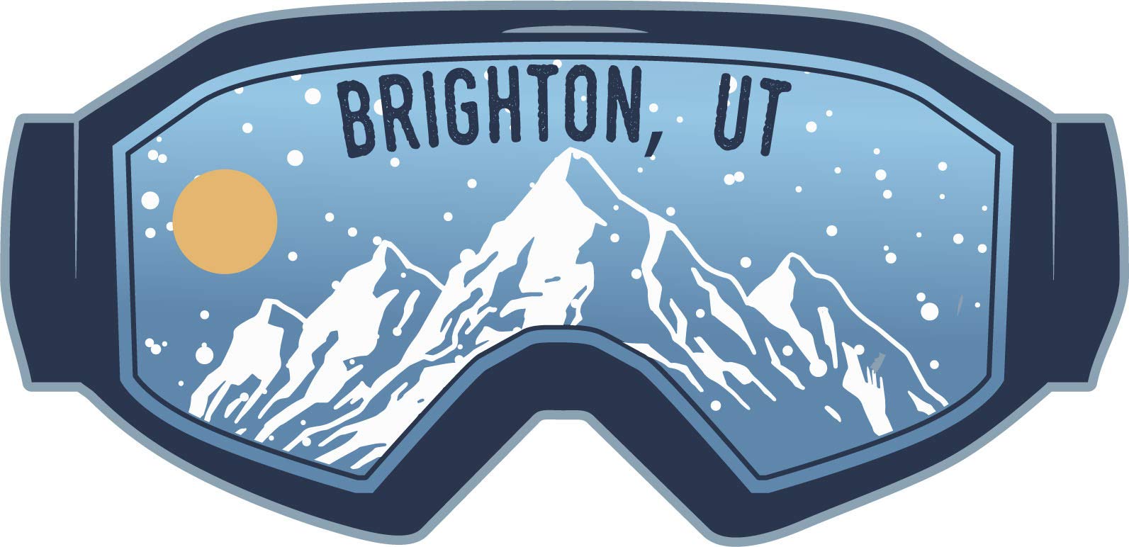 Brighton Utah Ski Adventures Souvenir 2 Inch Vinyl Decal Sticker Goggle Design