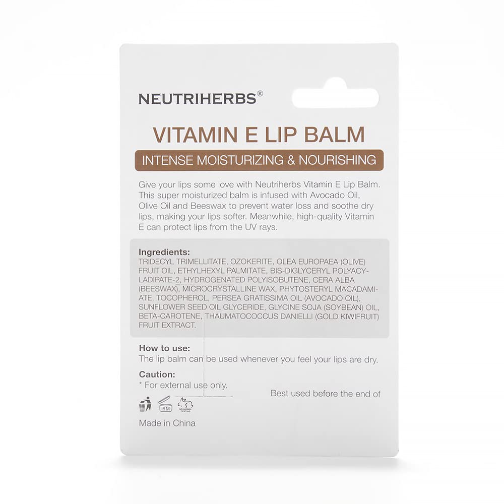 Neutriherbs Vitamin E Lip Balm Lipstick for Women, Moisturizing Lip stick Beauty Makeup Long-Lasting Rose Honey Stick Gloss Lip Balm 0.13 Fl Oz