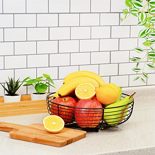 CAXXA Countertop Fruit Bowl, Wire Basket for Fruits, Breads, Vegetables,Snacks, BLACK