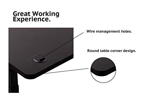 UNICOO Melamine 47.2 x 23.6 Inch Universal Table Top for Standard and Sit to Stand Height Adjustable Home and Office Desk Frames (Tabletop 47.2 - Black)