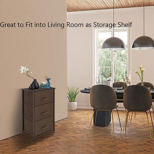 Dresser Storage Tower Sturdy Steel Frame Wood Top Storage Drawer Units for Hallway Entryway