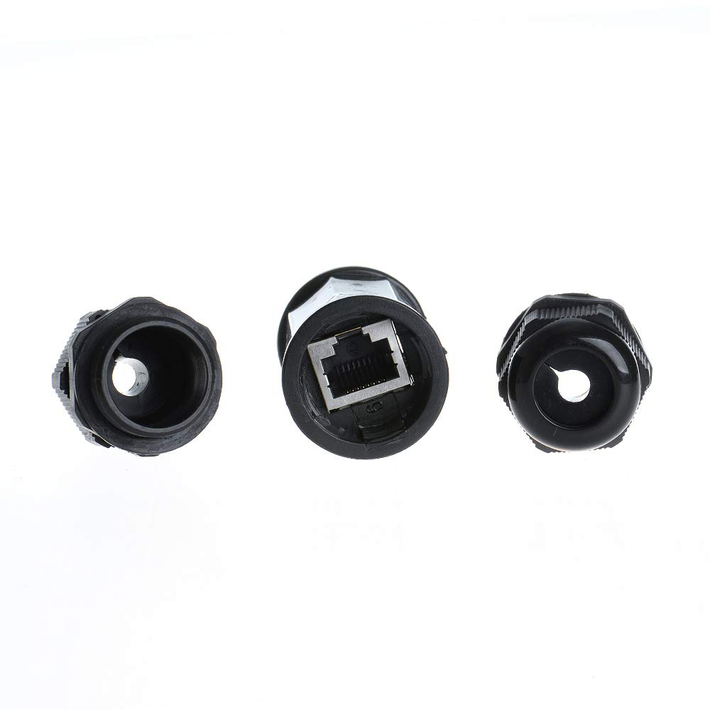 Anmbest 5PCS M22Z Shielded RJ45 Waterproof Cat5/5e/6 8P8C Connector IP67 Ethernet LAN Cable Connector Double Head Outdoor LAN Coupler Adapter Female to Female