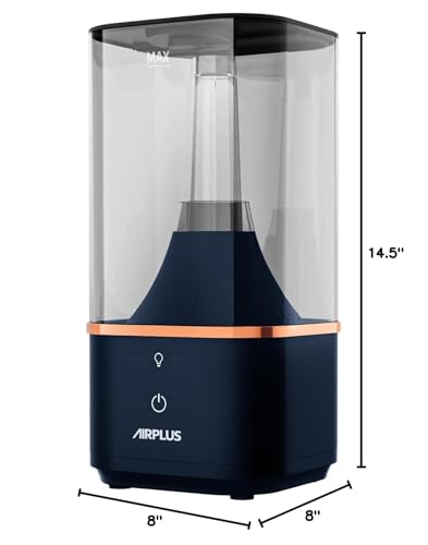 AIRPLUS Humidifier, Powerful Humidifier for Bedroom Lasting up to 60 Hours, Top-Refilling Cool Mist Humidifier for Home with A Water Tank of 5L