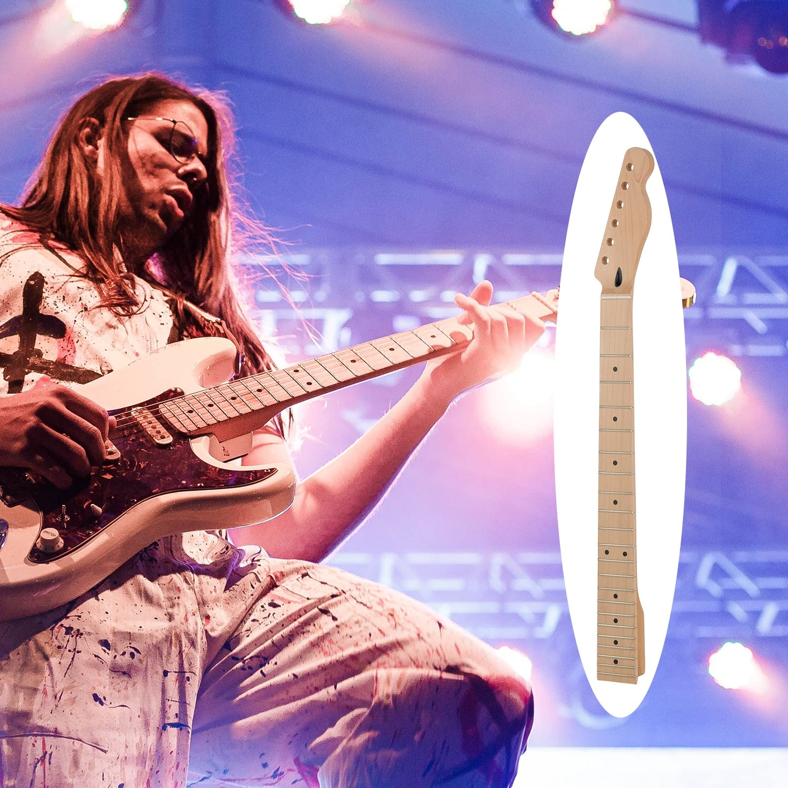 22 Fret Maple Fretboard Guitar Neck for TL Style Guitar DIY Parts Replacement