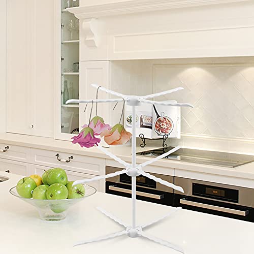 2Pcs Collapsible Pasta Drying Rack, Food Grade Plastic Fondant Sugar Flower Drying Rack Flower Drying Rack Reusable Noodle Drying Rack with 4 Arm Handles
