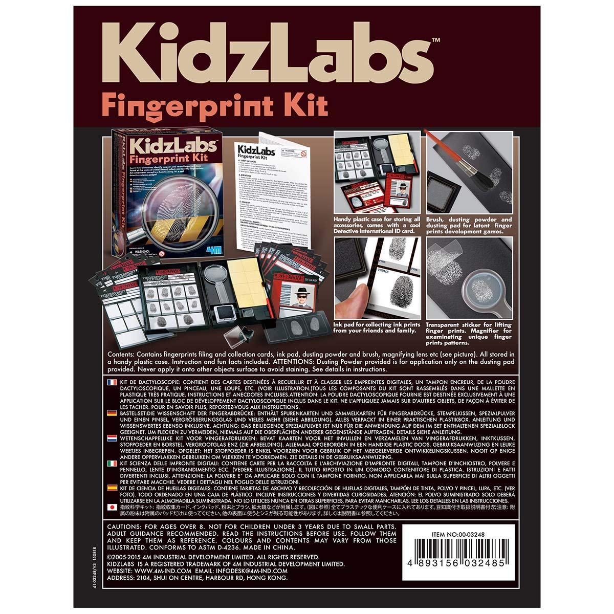 4M Toysmith, Kidzlabs Finger Print Kit, Dectective Science Kit , For Boys & Girls Ages 8+
