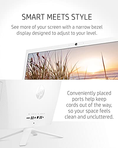 HP 21 All-in-One PC, AMD 3020e Processor, 4 GB RAM, 128 GB SSD Storage, 20.7-inch Full HD Display, Windows 10 Home in S Mode, Adjustable Screen, Privacy Camera, Dual-Array Mics (21-b1010, 2021)