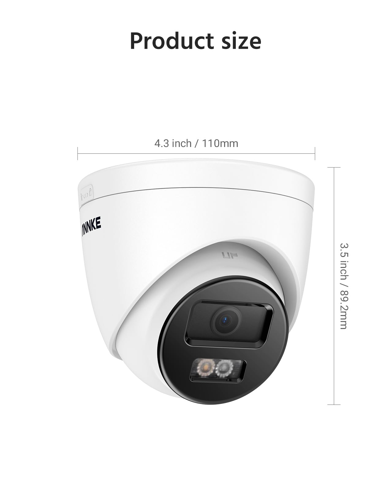ANNKE C800 4K PoE Security Camera with AI Human/Vehicle Detection, IP Cam with Audio,Wide Angle, Remote Access, 100 FT 2.0 Night Vision, IP67, H.265+, Support to 512GB TF Card