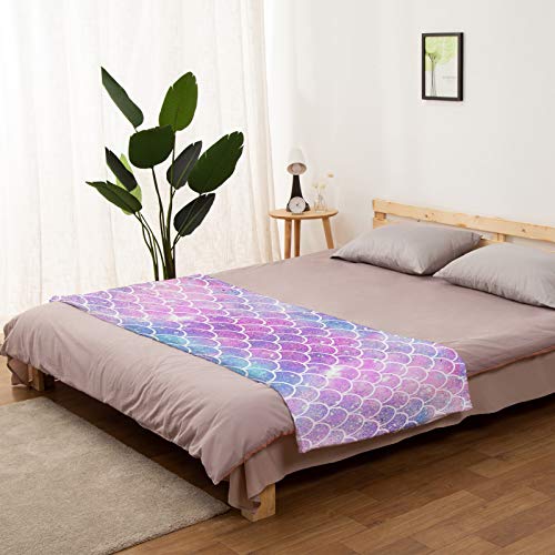 Mermaid Throw Blanket,Flannel Fleece Blanket,Soft Cozy Fuzzy Comfy Warm Cute Lightweight Blanket for Girl,Kid,Toddler,Baby-ombre Microfiber Blanket for Couch,Bed,Sofa,Chair-Crib Stroller Nap-60" x 50"