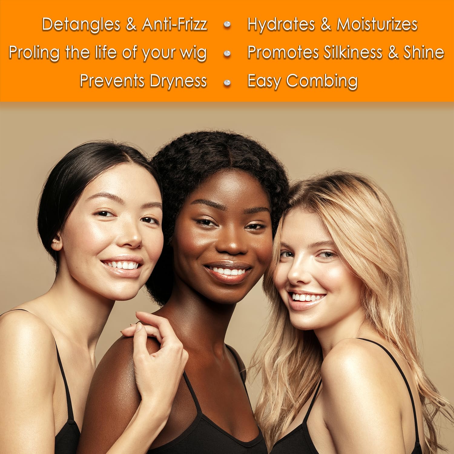 Awesome Human Hair Wig Leave in Conditioner Spray, pH5, Promotes Silkiness and Shine, Portable & Travel size 2.3 fl oz