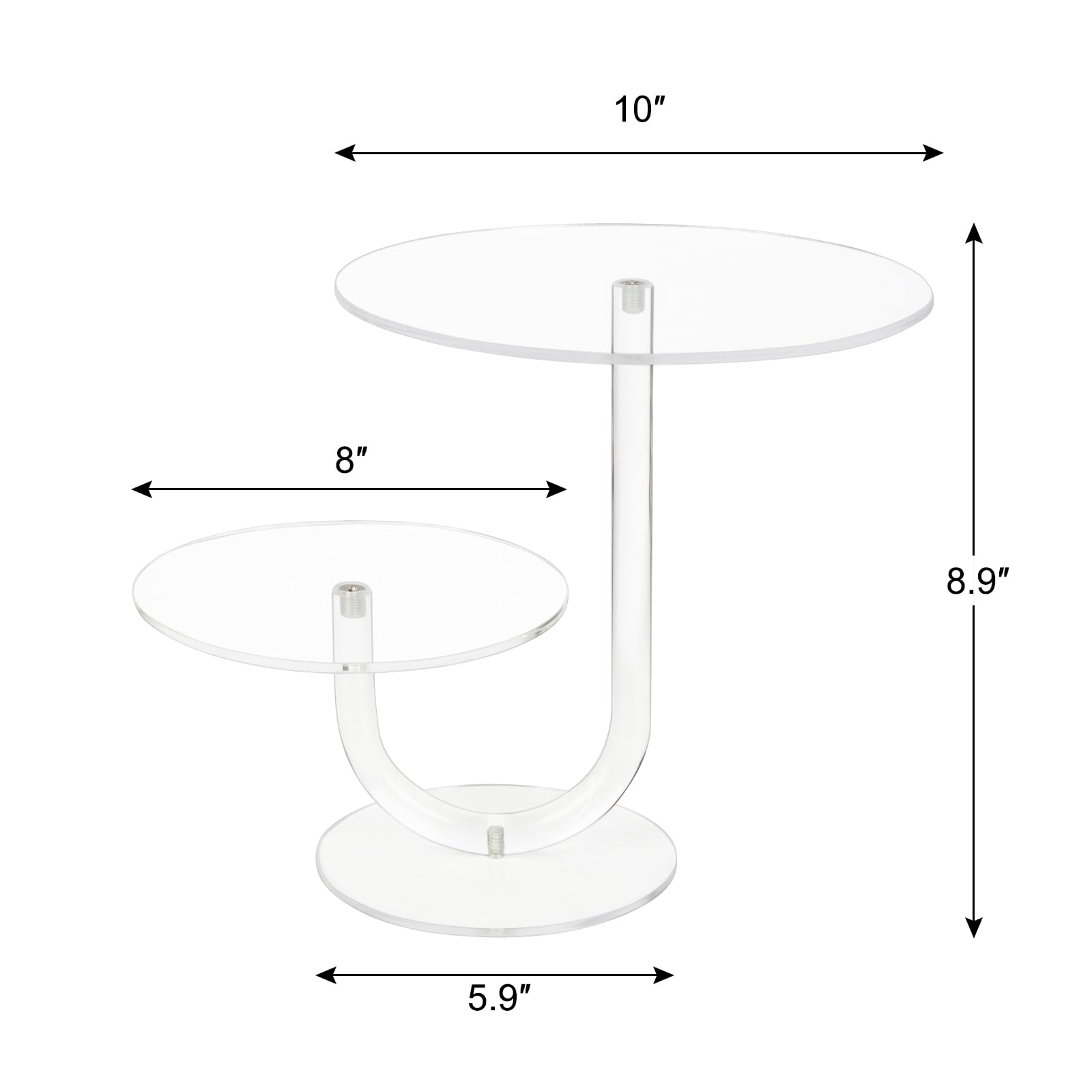2 Tier Cupcake Stand, Stylish Clear J Shaped Cup Cake Display Stand, Acrylic Cupcake Holder Pastry Tower Dessert Tray for Christmas Birthday Baby Shower Wedding Tea Party