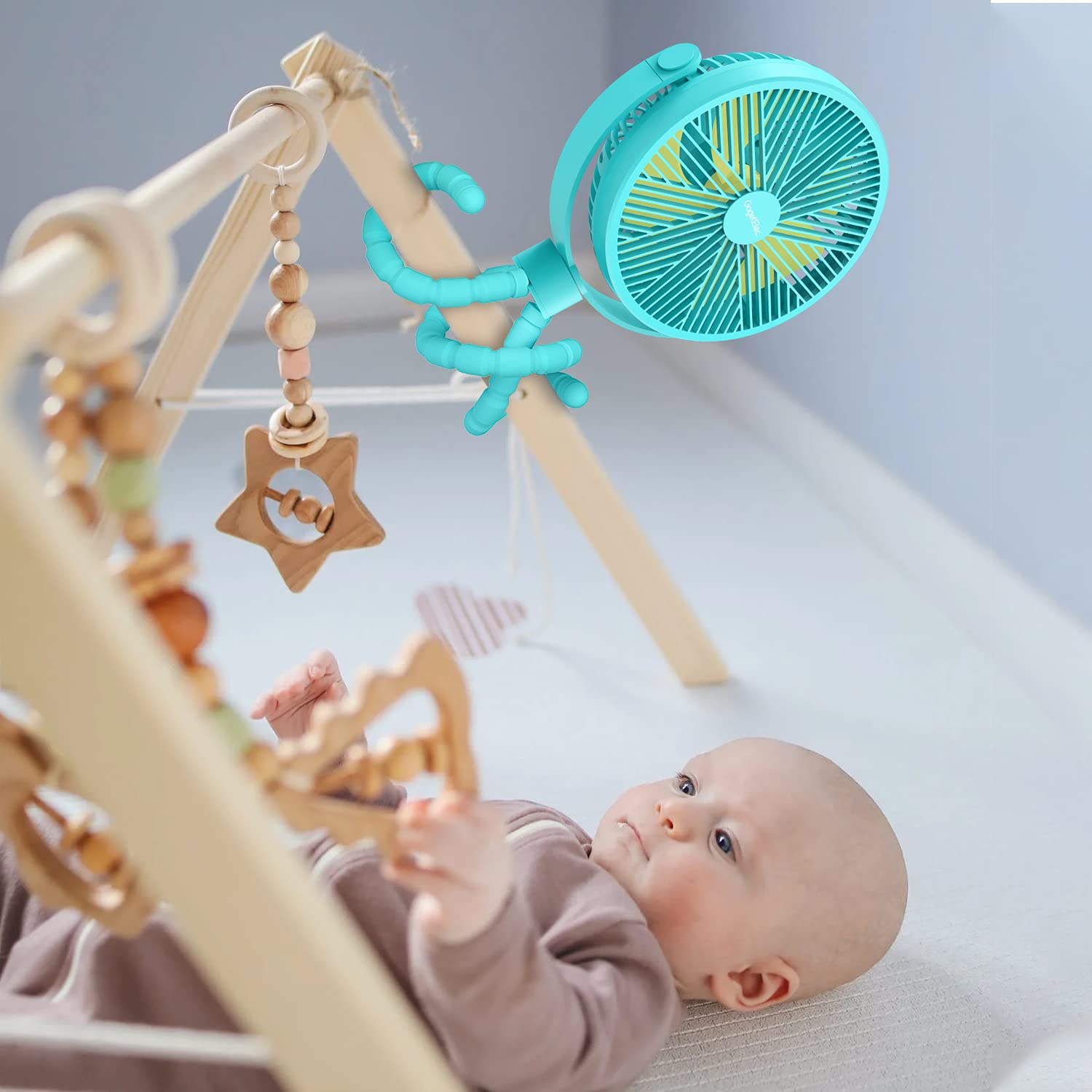 GagetElec 8-Inch Stroller Fan for Baby,10000mAh Personal Portable Fan 4 Speeds Car Seat Baby Fan with Flexible Tripod Fix on Stroller,Car Seat,Golf Cart