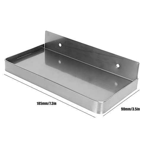 Stainless Steel Bathroom Phone Rack Holder Wall Mounted Phone Towel Storage Shelf Toilet Bathroom Supplies 185x90mm(Brushed Finish)