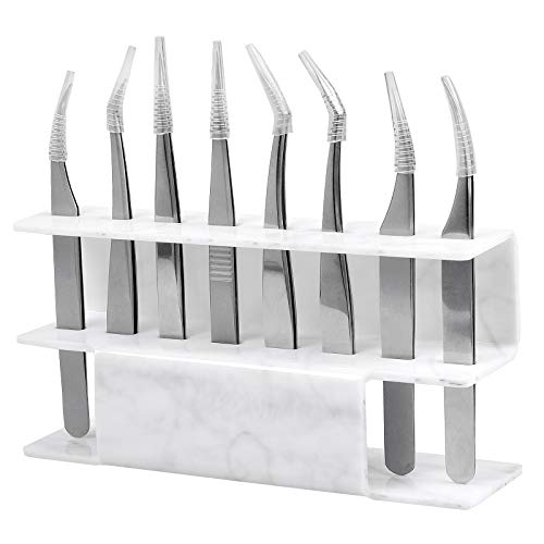 Fenshine 8 Holes Tweezers Stand Holder Acrylic Tweezers Display Storage Tweezers Shelf Holder for Eyelash Extensions Supplies Accessories Tools