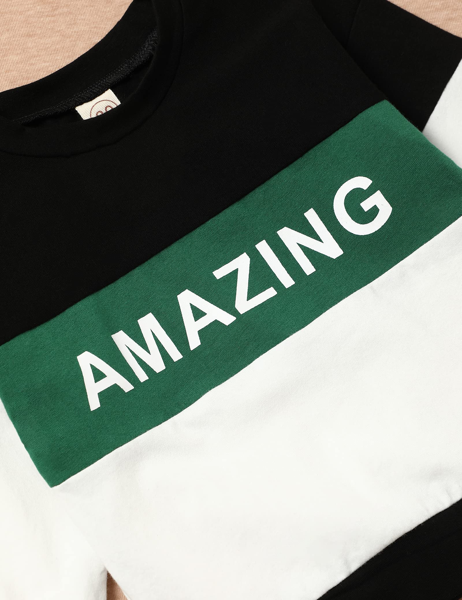 Menglang Toddler Boy Clothes 4T 5T Letter Long Sleeve Tops Toddler Sweatshirt Pants 2Pcs Set Boy Toddler Clothes Toddler Fall Clothes Boy