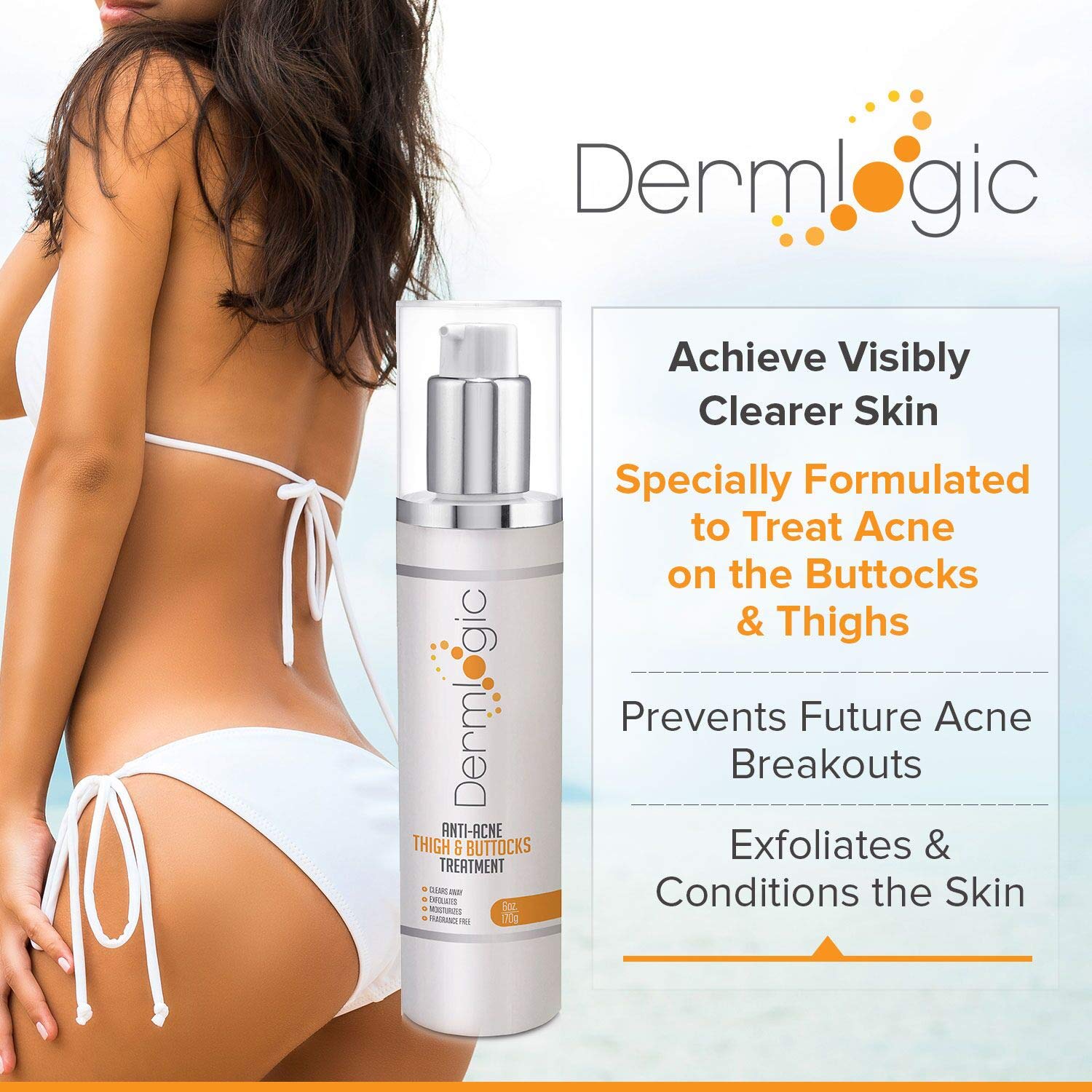Anti-Acne Thigh & Buttocks Treatment - Clears Away Acne, Pimples, and Ingrown Hairs for the Buttocks and Thigh Area. Prevents Future Breakouts. 6.09 oz