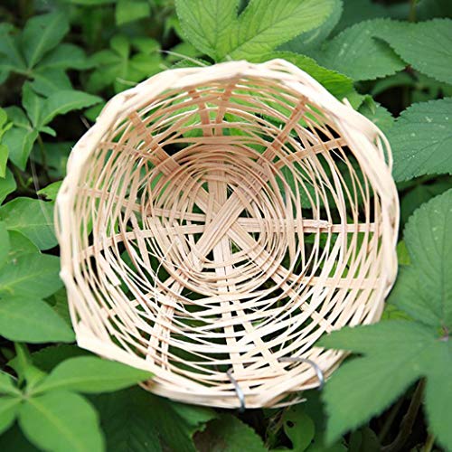 Fenteer 6X Canary Nest Pans Bamboo Cages Hanging Caves for Breeding Nesting Behavior - 6pcs