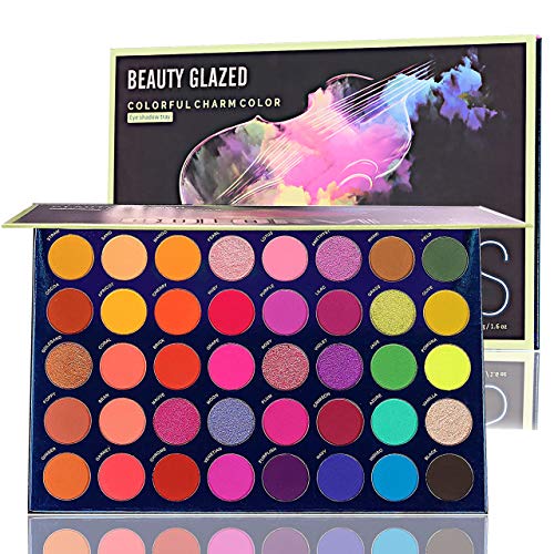 Eyeshadow Palette, Matte and Shimmer Make Up Eyeshadow Makeup Palette,Pigmented Eye Makeup Metallic Natural Eye Shadows Pallet Cosmetics Long Last Waterproof (ColorVibes Palette-40 Colors)