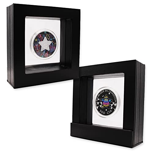 2022-17.5 g Cameroonian Proof Silver Happy Birthday Colored Coin in Contemporary Latex Case with Certificate of Authenticity 500 CFA Francs Seller Proof