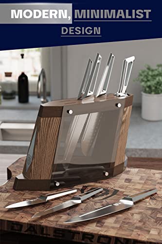 Dalstrong Knife Block Set - 8 Piece - Crusader Series - Forged High-Carbon German Stainless Steel - Manchurian Ash Wood Block Stand - Professional Kitchen Set - Knife Set - NSF Certified