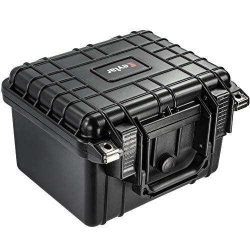 Eylar Small 10.62" Deep Gear, Equipment, Hard Camera Case Waterproof with Foam (Black) TSA Standards
