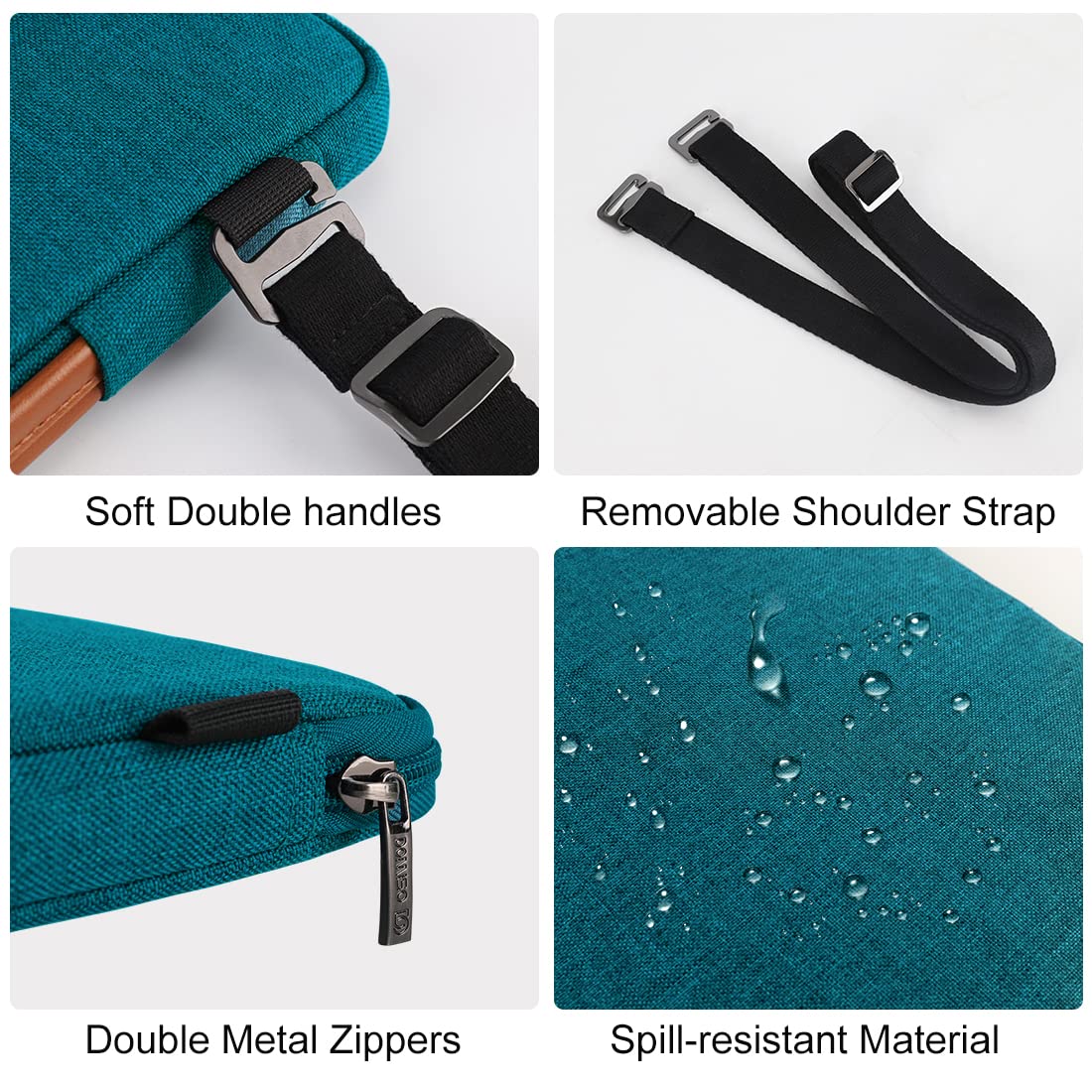DOMISO 17.3 Inch Laptop Bag Cover Waterproof Shockproof Notebook Sleeve Case Shoulder Bag Protective Cover for 17.3" HP Pavilion 17/HP Envy 17/HP 17/MSI/Lenovo IdeaPad 321,Teal