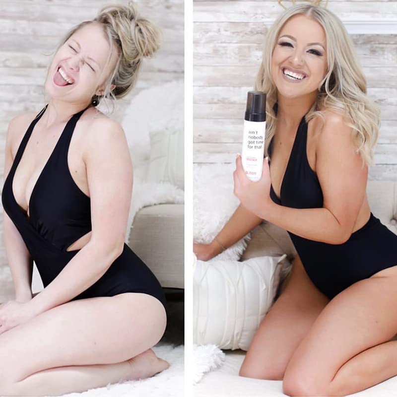 b.tan Pre-Shower Self Tanner Mousse | Ain't Nobody Got Time for That - Fast, 9 Minute Express Sunless Tanning Foam, No Fake Tan Smell, No Added Nasties, Vegan, Cruelty Free, 6.7 Fl Oz