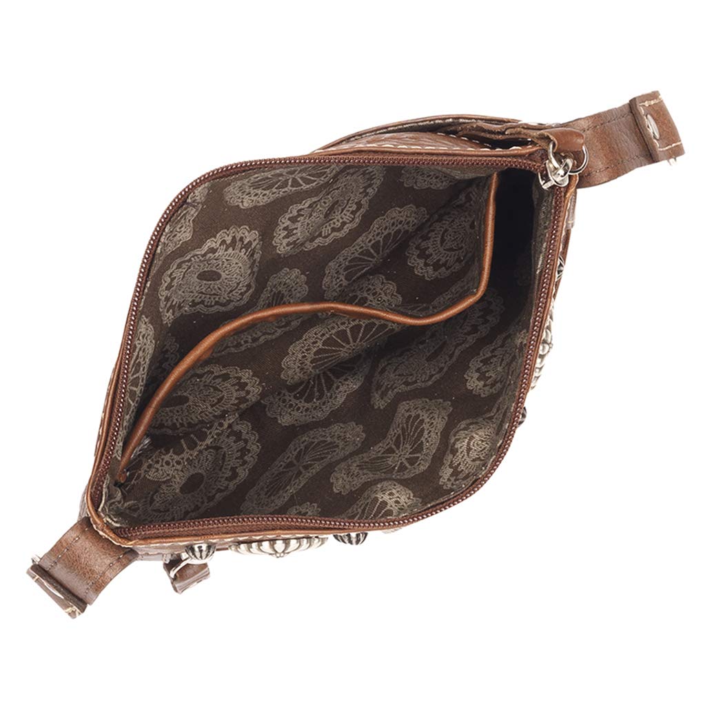 American West Women's Trail Rider Crossbody Bag Tan One Size