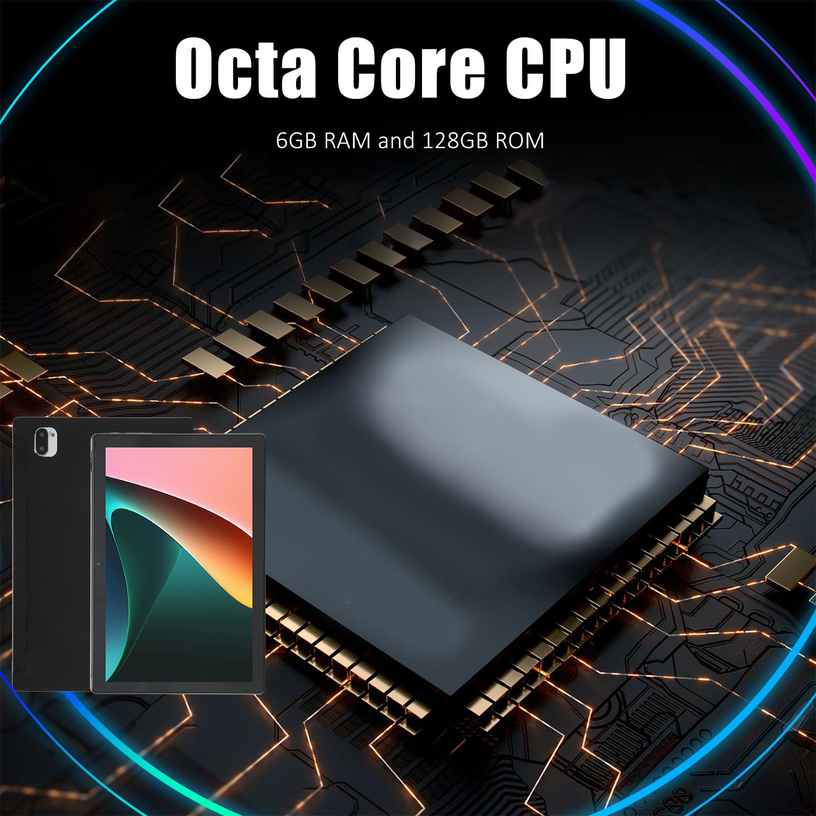 2 in 1 Tablet, 10.1 Inch Android12 Tablet, 4G Cellular Tablet with Keyboard & Case, Octa Core CPU, 6GB RAM 128GB ROM, FHD Display, 16MP Dual Camera, 5G WiFi, BT5.0, 7000mAh