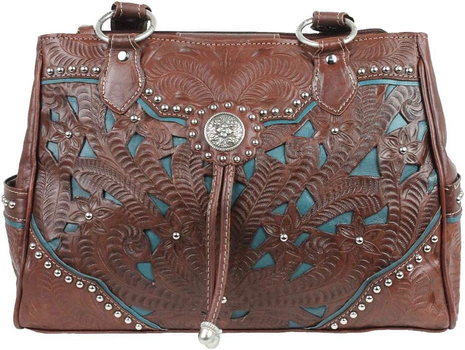 American West Western Handbag Lady Lace Tote Leather LCBT471