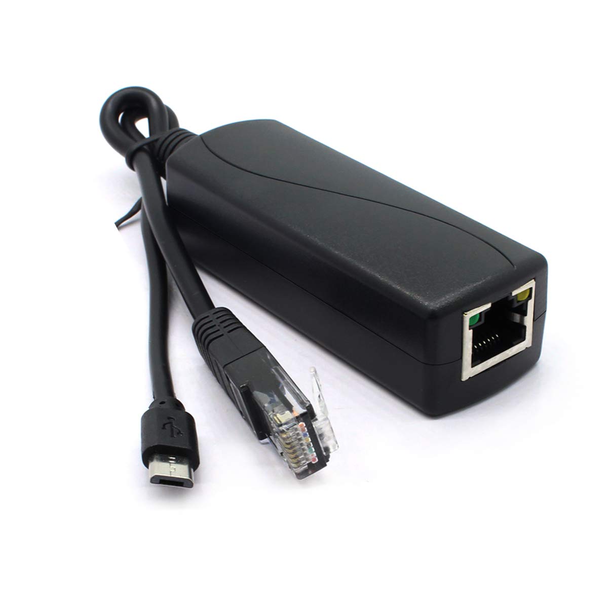 ANVISION 2-Pack Gigabit PoE Splitter, 48V to 5V 2.4A Micro USB Ethernet Adapter, Compatible with Raspberry Pi 3B+, IP Camera and More