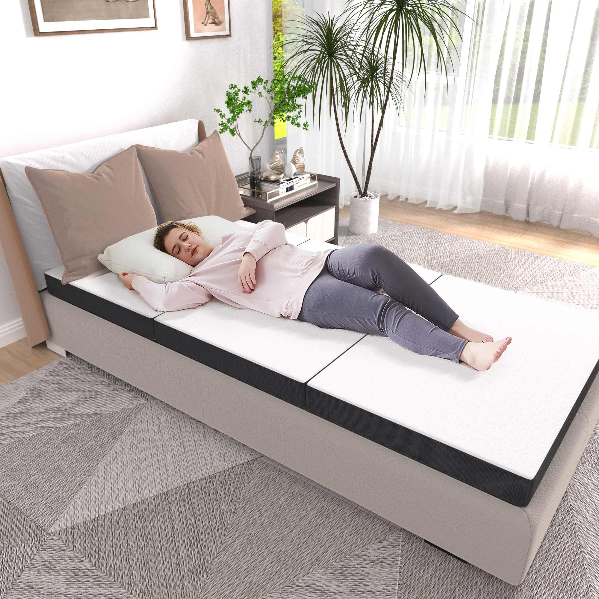 3-Inch Tri-Folding Memory Foam Mattress - Portable Folding Mattress with Breathable Mesh, Removable Cover, Comfortable Support, Therapeutic Qualities, Full Mattress (78"x38"x3")