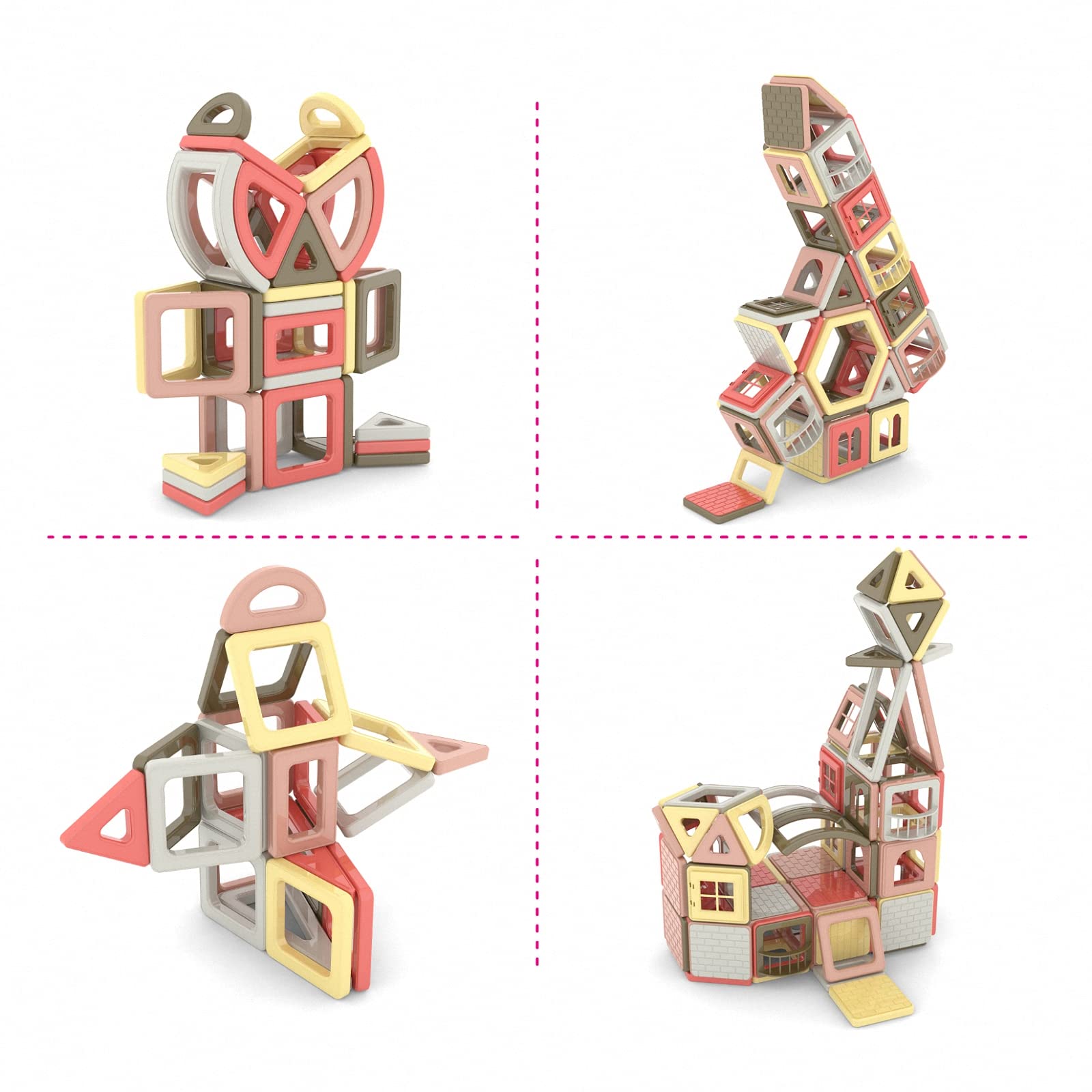 ASOK 149 Piece Magnetic Blocks Building Tiles Educational Construction Toy Set STEM Playset for 3 4 5 6 7 Years Old Boys Girls Gifts
