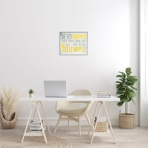 Stupell Industries Be So Happy Typography, Design by Holly Stadler Wall Art, 16x20, Multicolor