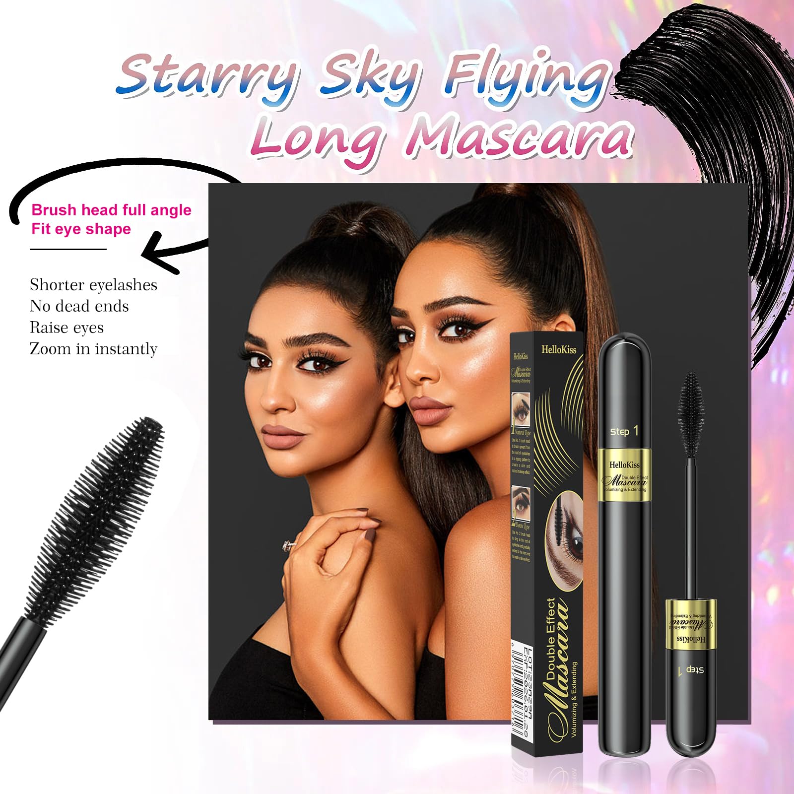 π ππππ€ Tubing Mascara Waterproof & Smudge-Proof - 2-1 Long-Lasting Mascara Black Volumizing and Lengthening for Eye Makeup, No Clumping, Curling Eyelashes, Telescopic Mascara Vegan & Cruelty Free