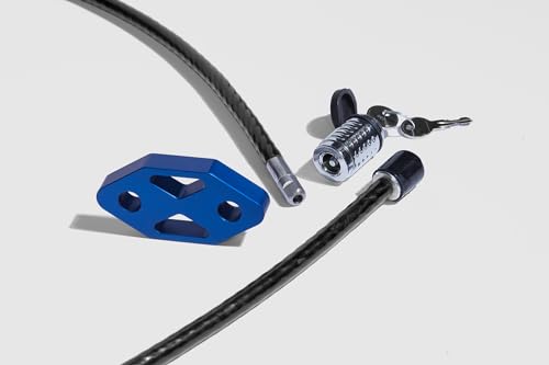 1UP USA: 12' Cable Bike Lock | 3/8" Steel Airline Cable in Protective Black Vinyl Coating | Includes 2-Keys | (Secure, Anti-Theft, Recommended for 1-2 Bikes)