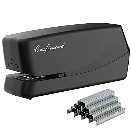 Craftinova Electric Stapler,Automatic Stapler,Including 2000 Staples and 1 adapters,Electric Stapler Heavy Duty Can Store 210 Staples,AC or Battery Powered Stapler Heavy Duty, 25 Sheet Capacity.